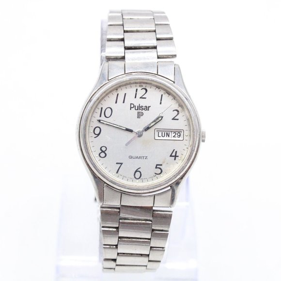 Pulsar | Accessories | Vintage Pulsar Watch Mens Silver Tone Stainless ...